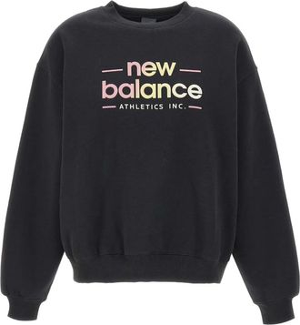New Balance Sweatshirt mit Logo-Print - Schwarz