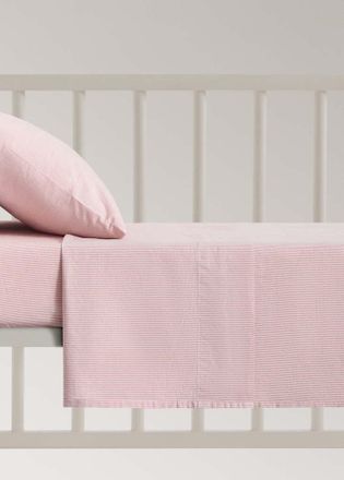 Mango Drap plat pour berceau &agrave; fines rayures, en coton avec fil teint pamplemousse - Home - 100x150cm - MANGO HOME