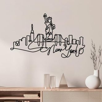 Hanah Home Stylish Black Decorative Metal Wall Accessory, 120 x 67 x 1.5 cm | 100% Metal, 2 mm Thickness | Lightweight & Modern Design for Home Decor