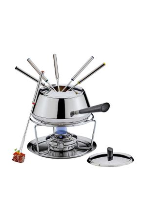 Spring Fondueset Classic ECO, Silber, Metall, 4-teilig, 42.3x10.9x21.9 cm, Spritzschutz, K&uuml;chenger&auml;te, Tischgrills & Fondues, Fondue-Sets