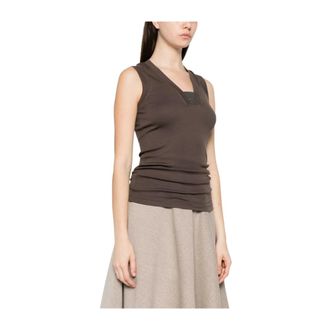 Brunello Cucinelli Femme, Tops, Brun, Taille: 42 FR Monile Tank Top