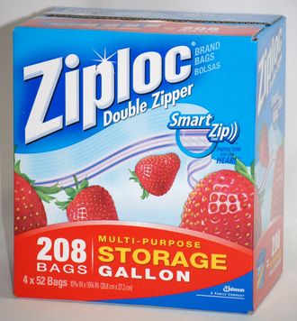 Ziploc Doppelrei&szlig;verschluss-Aufbewahrungsbeutel - Gallone, 52 St&uuml;ck pro Packung (4 Packungen), wiederverwendbar, Kunststoff, Doppelter Rei&szlig;verschluss, durchs