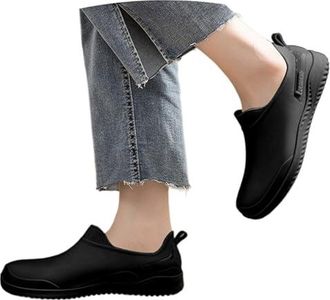 Generic Bottes dextérieur en caoutchouc pour femme Chaussures travail plein air pluie enfiler Confortable Antidérapant Compris la Semelle intérieure Isolation