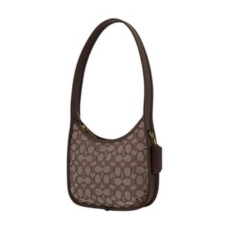 Coach Femme, Sacs, Brun, Taille: ONE Size Signature Coated Canvas Crescent Shoulder Bag