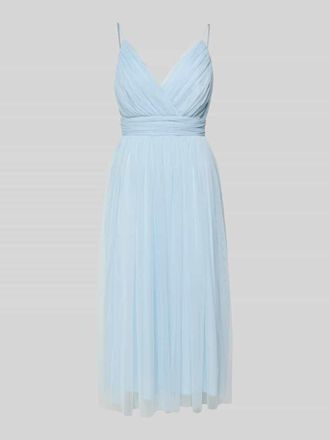 Lace & Beads Cocktailkleid mit Taillenband und V-Ausschnitt