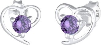 Elli Ohrringe Damen Herz Motiv Elegant mit Zirkonia Kristallen aus 925 Sterling Silber