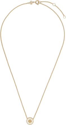 Tory Burch Halskette Tory Burch Kira Enamel Pendant 90549 Wei&szlig;