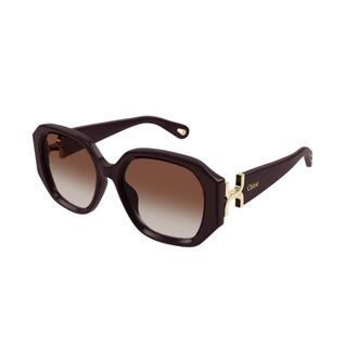 Chlo&eacute; Burgunderrote Orange Sonnenbrille Modell 003 - - Accessories - unisex - Braun - 56 MM