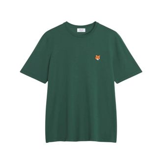 Maison Kitsun&eacute; Camiseta con logotipo bordado - - Tops - Herren - Gr&uuml;n - XL