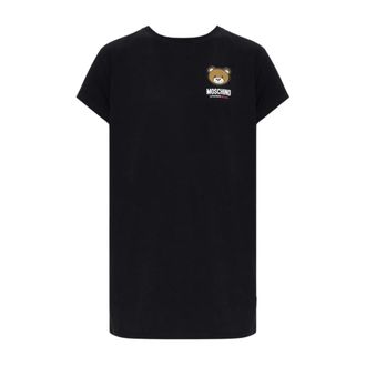 Moschino Schwarzes Baumwoll Underbear T-Shirt - - Tops - Damen - Schwarzk - L
