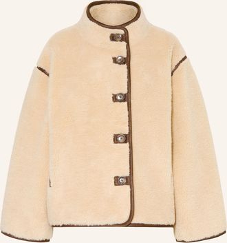Mrs & Hugs Mrs & Hugs Teddyfell-Jacke beige