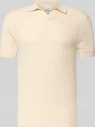 Profuomo Slim Fit Poloshirt mit V-Ausschnitt