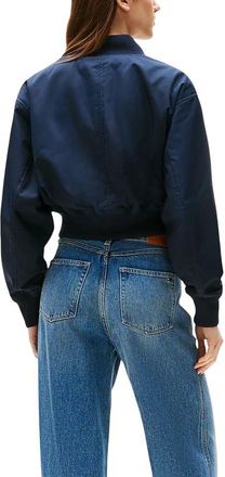 Tommy Hilfiger Recycled Polyester Cropped Bomber Jacket - Navy