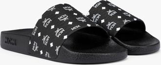 MCM Slides mit Monogramm-Print BLACK RUBBER