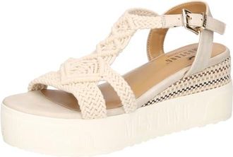 Mustang Jeans Femme 1459-805 Sandales, Ecru, 40 EU