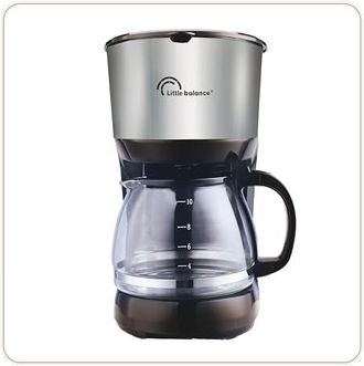 Little Balance 8629 Little Café, Cafetière Filtre, Verseuse Verre, 10 tasses,750 W, Finitions Inox, Noir