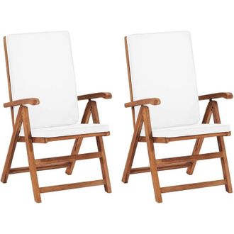 vidaXL Vidaxl - Garten-Liegest&uuml;hle 2 Stk. mit Auflagen Massivholz Teak