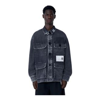 Miharayasuhiro Mihara Yasuhiro, Homme, Vestes, Noir, Taille: S Veste Militaire en Denim Déchiré