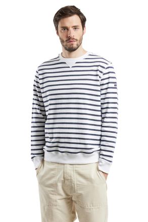 Armor Lux Sweatshirt mit Rundhalsausschnitt, Milk/Marineblau Deep, S