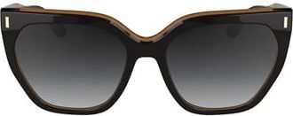 Calvin Klein Womens Sunglasses CK24535S - Black/Charcoal with Double Gradient Smtruee Lens