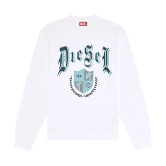 Diesel Bedruckter Rundhals-Sweatshirt - - Sweatshirts & Hoodies - Herren - Wei&szlig; - L