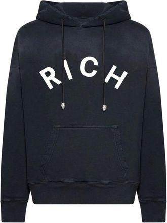 John Richmond Homme, Sweatshirts et sweats &agrave; capuche, Noir, Taille: 2XL Sweat &agrave; capuche avec lettrage iconique