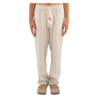 MC2 Saint Barth Gestreifte Leinenhose - - Trousers - Herren - Beige - 3XL