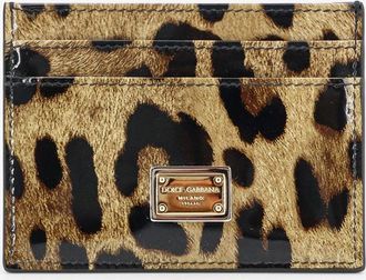 Dolce & Gabbana Patent leather card holder with animal print - DOLCE & GABBANA - gender_Woman