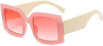 Generic Lunettes de soleil carrées rétro à large cadre, lunettes décoratives de vacances en plein air pour hommes et femmes (couleur : B, taille : moyen) 2026