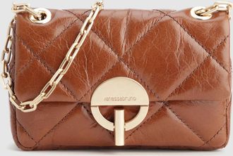 Vanessa Bruno Moyen Sac Moon Cuir Verni Havane