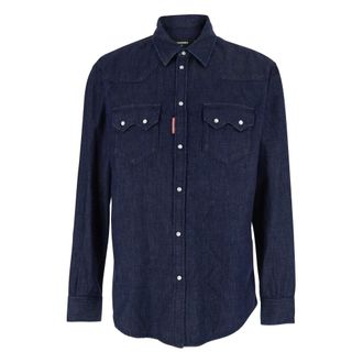 Dsquared2 Homme, Chemises, Bleu, Taille: S Chemise en denim &agrave; poches plaqu&eacute;es