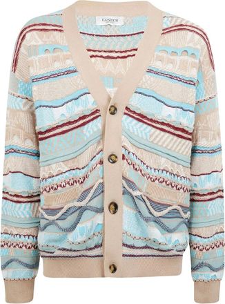 Laneus cardigan à motif en jacquard - Bleu