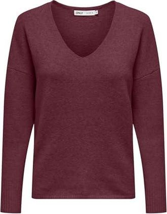 Only Neck Pullo Onlrica Life L/S Pull à col en V KNT Noos, Violet Zinfandel, XS Femme