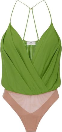 Elisabetta Franchi Femme, Tops, Vert, Taille: 46 FR Body