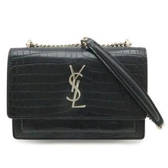 Saint Laurent Pre-owned Sunset Leather Chain Wallet Umh&auml;ngetasche - - Pre-owned - Damen - Schwarzk - ONE SIZE