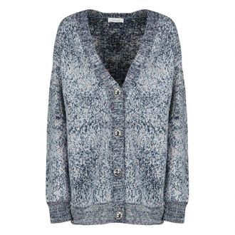 Paco Rabanne V-Ausschnitt Cardigan mit Knopfleiste - - Knitwear - Damen - Blau - M