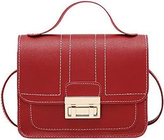 Generic Sac à bandoulière assorti à coutures - Sac à main coloré tendance pour femme - Sac à bandoulière pour homme, bordeaux, Taille unique