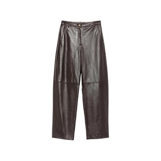 Max Mara Leather Pant - - Trousers - Damen - Braun - L