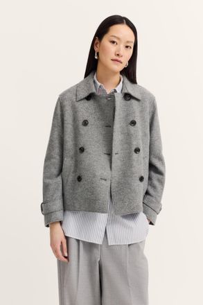 Bugatti Damen Wolljacke im Loose Fit mit offenkantig gekochter Wolle