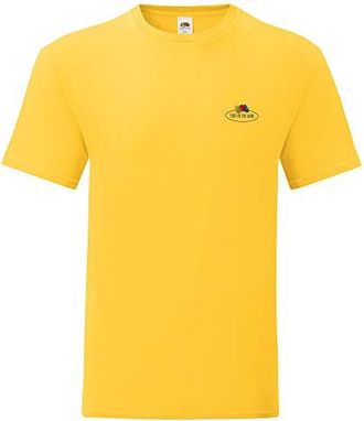 Fruit Of The Loom T-shirt Iconic 150 avec logo vintage sur la poitrine, Jaune tournesol - Petit logo vintage, M
