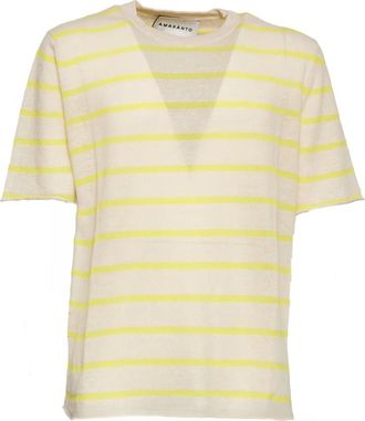 Amaranto Amar&aacute;nto, Homme, Pulls, Beige, Taille: S Girocollo Fantasia a righe