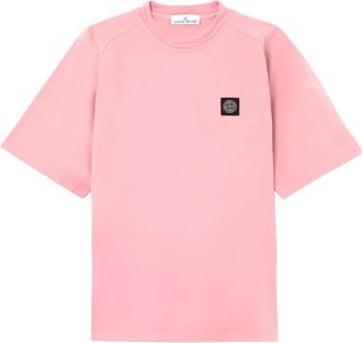 Stone Island Homme, Tops, Rose, Taille: XL Felpa M/Corta Oleander V008G