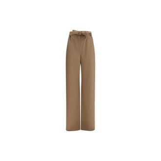 Max Mara Femme, Pantalons, Beige, Taille: 36 FR Fleece Wool Casual Pants