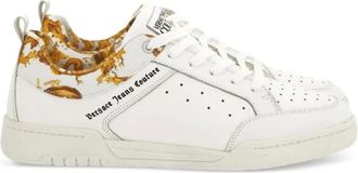 Versace Jeans Couture Homme, Chaussures, Blanc, Taille: 44 EU Barocco-print Baskets