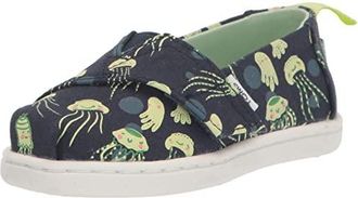 Toms Mocassins Plats Classiques Alpargata pour garçon, Méduse phosphorescente Bleu Marine, 4 UK Child
