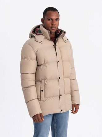Ombre Winterjacke Pufferjacke mit Karofutter