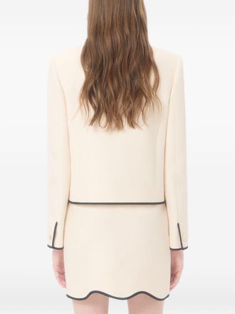 Valentino Wool and Silk Blend Blazer - Cream