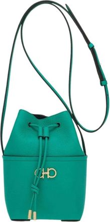 Ferragamo Femme, Sacs, Vert, Taille: ONE Size Bucket Bag