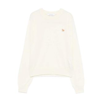 Maison Kitsun&eacute; Pullover mit Tricolor Fox Patch - - Knitwear - Damen - Beige - L