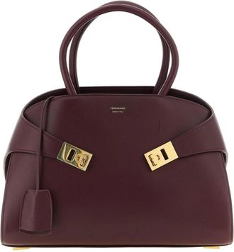 Ferragamo Gancini Lock Henkeltasche - - Bags - Damen - Rot - ONE SIZE